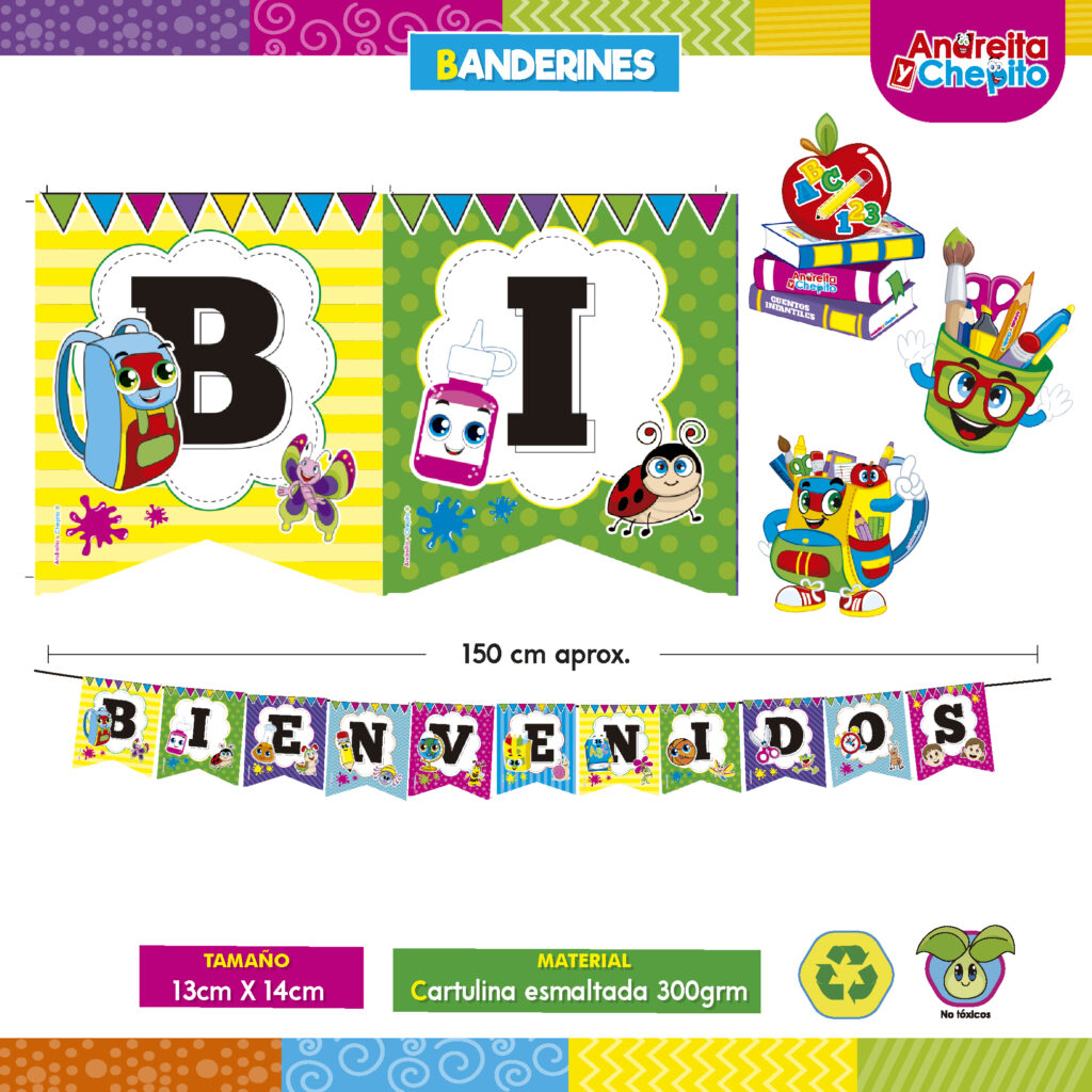 BANDERINES “BIENVENIDOS” 1 – ANDREITA Y CHEPITO