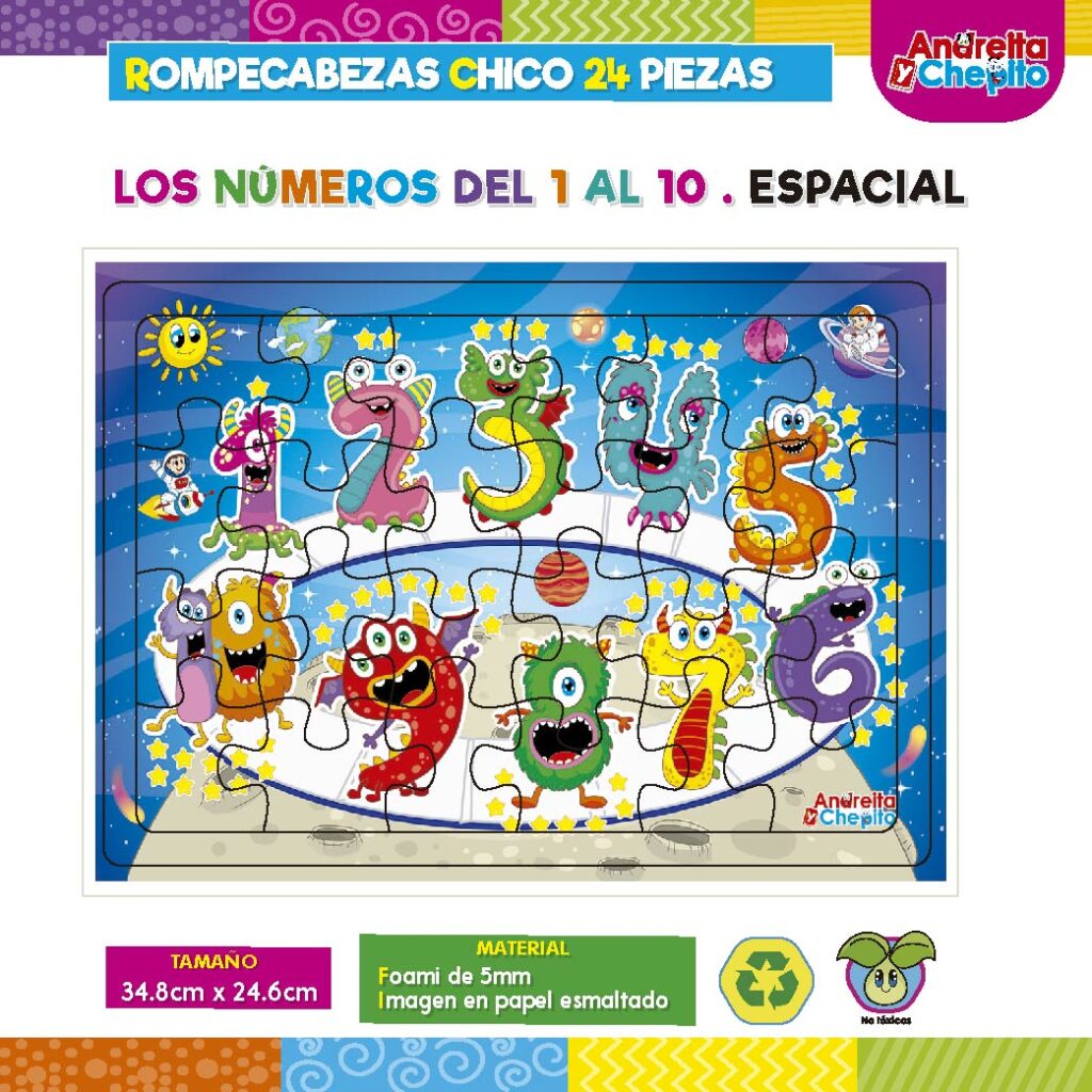 ROMPECABEZAS “LOS NUMEROS DEL 1 Al 10.” – ANDREITA Y CHEPITO