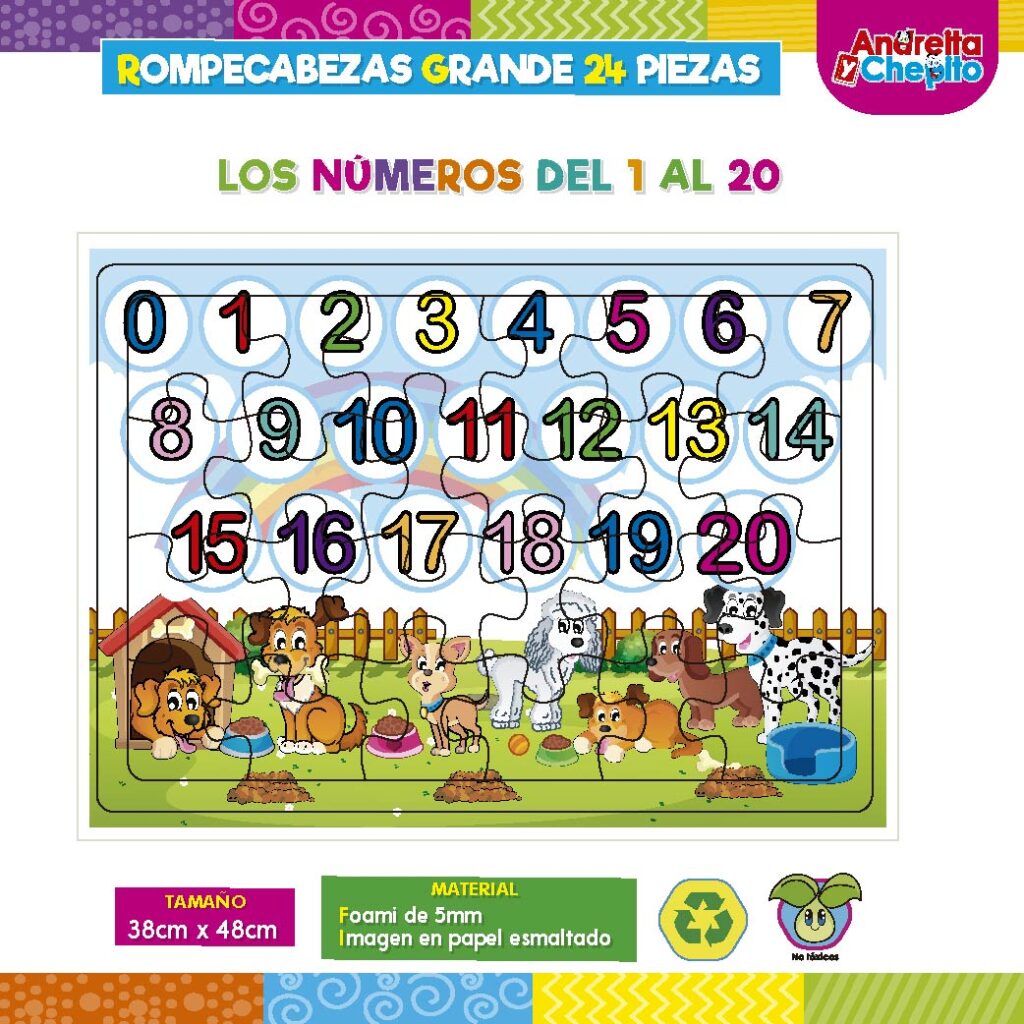 ROMPECABEZAS “LOS NUMEROS DE 1 AL 20” – ANDREITA Y CHEPITO